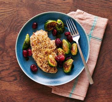 Pecan-Crusted Chicken with Brussels Sprouts and Grapes | Stop and Shop