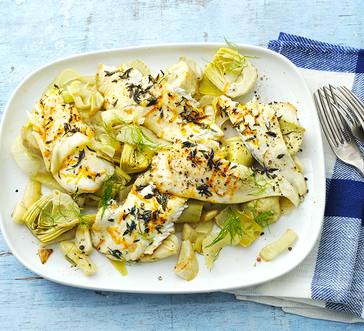Seared Flounder with Orange, Fennel and Artichoke | Stop and Shop