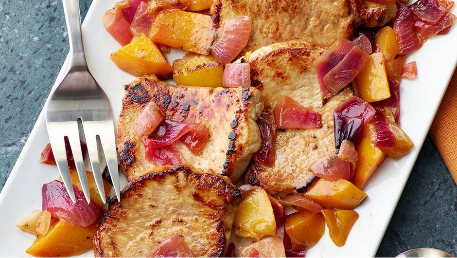 Korean Style Pork Chops with Charred Mango and Red Onion | Giant Food