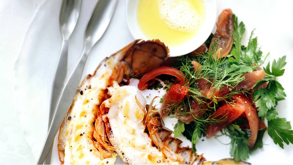 Lobster Tails with Beurre Blanc and Tomato-Herb Salad | Stop and Shop