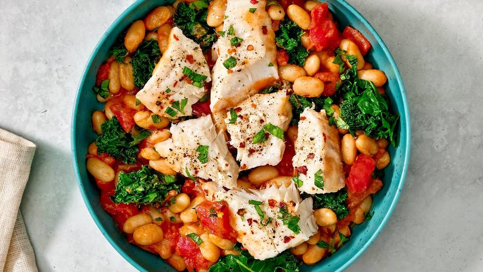 Stewed Cod with Beans, Tomatoes and Kale | Giant Food