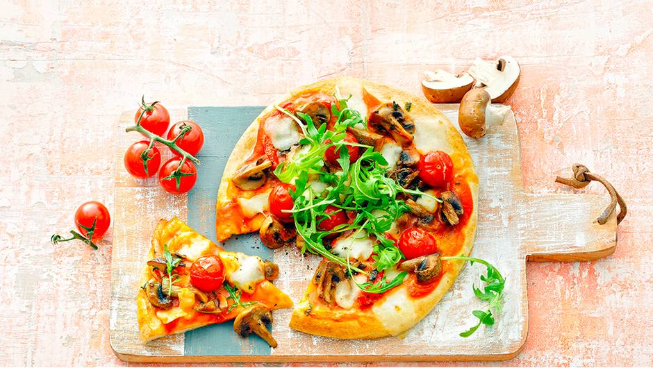 Cherry Tomato, Mushroom, and Arugula Pizzas | Stop and Shop