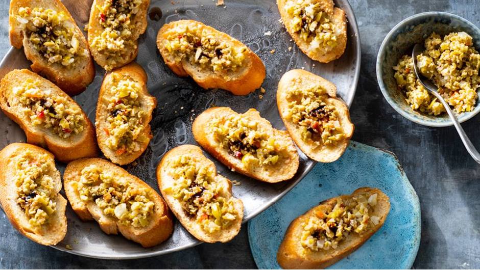 Olive and Parmesan Crostini | Stop and Shop