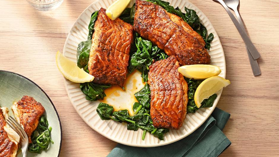 Blackened Fish with Steamed Spinach | Stop and Shop