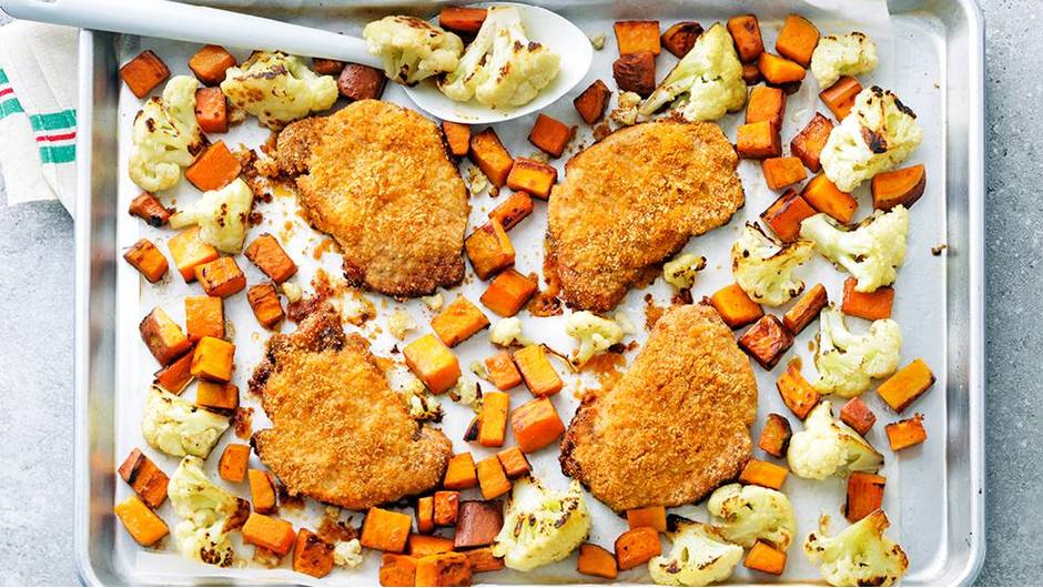 Crunchy Sheet Pan Pork Chops with Veggies | Stop and Shop