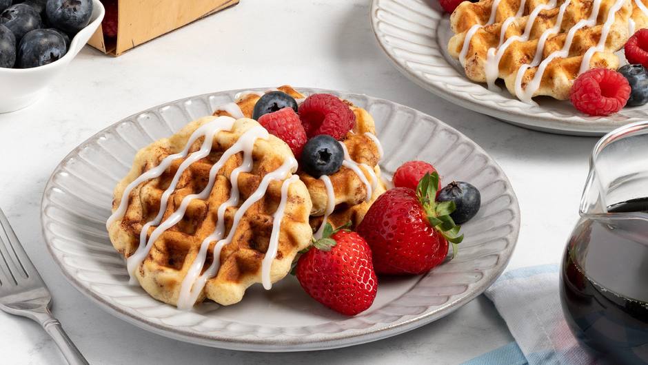 Cinnamon Roll Waffles with Cream Cheese Icing | Stop and Shop