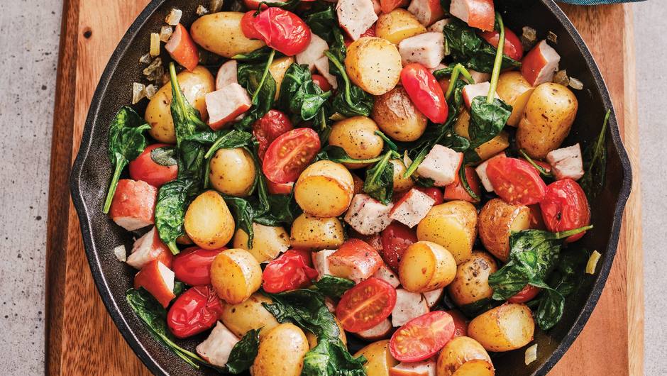 Chicken Sausage, Potato, and Kale Skillet | Hannaford