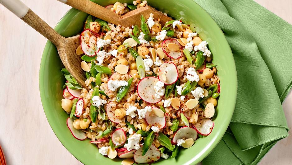 Shaved Radish and Snap Pea Farro Salad | Hannaford