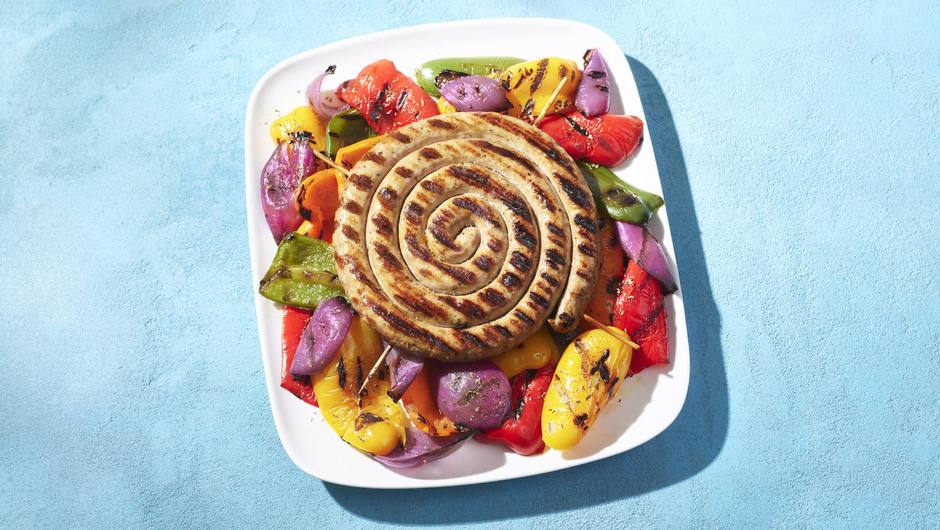 Grilled Sausage Rope with Peppers and Onions | Martin's Foods