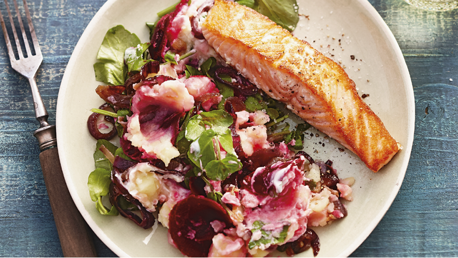 Baked Salmon with Beet and Watercress Mash | Giant Food