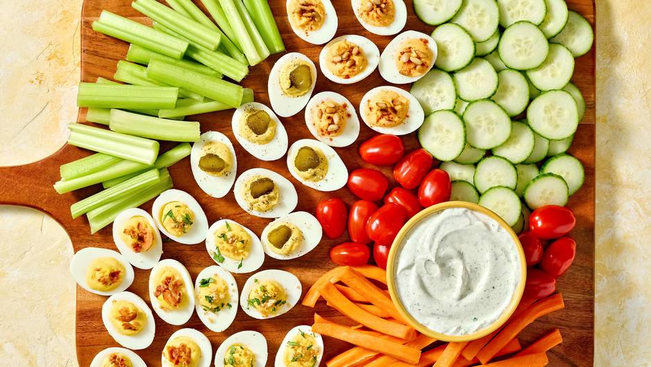 Deviled Egg Flight and Crudité Platter | Hannaford