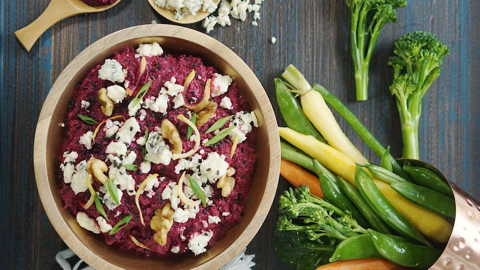 Beet Hummus with Blue Cheese | Giant Food