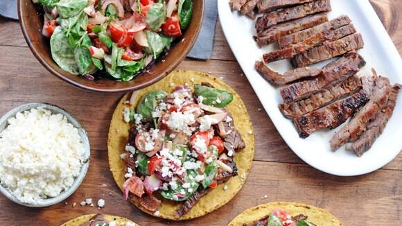 Grilled Skirt Steak Tostadas